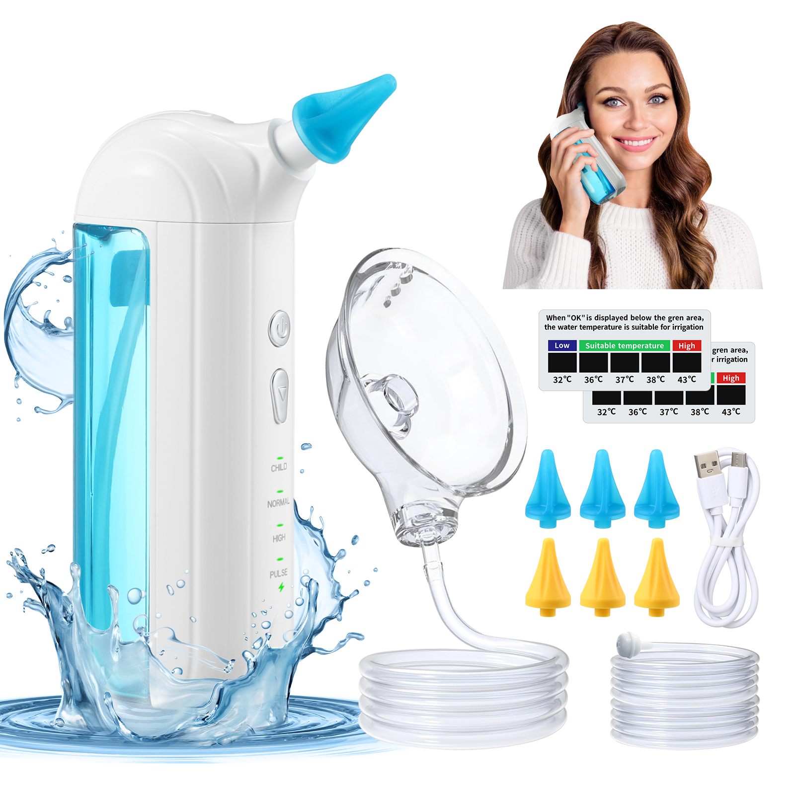 DeeWaves Electric Ear Wax Removal Kit, Ear Cleaner with 6 Replacement